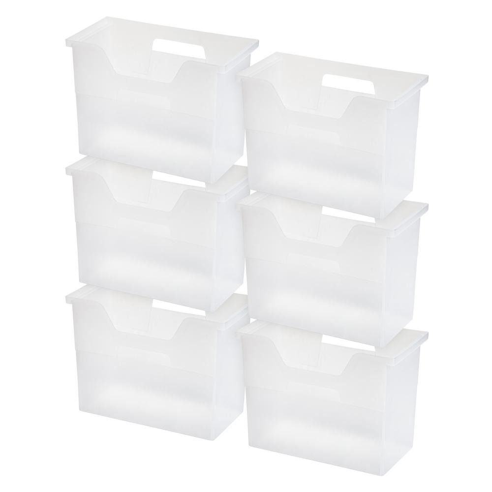 IRIS Medium Desktop File Box in Clear (6 per Pack)-585281 - The Home Depot