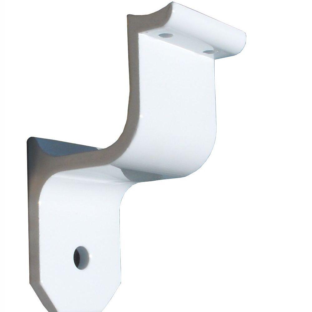 EZ Handrail 1.9 in. Aluminum Round ADA Handrail White Wall Bracket ...