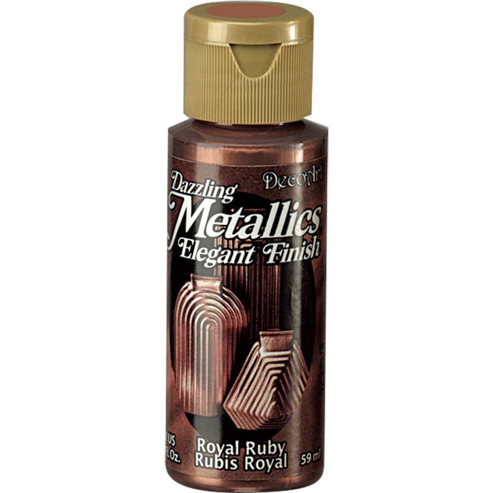 DecoArt Dazzling Metallics 2 oz. Royal Ruby Acrylic Paint-DAO74-3 - The ...