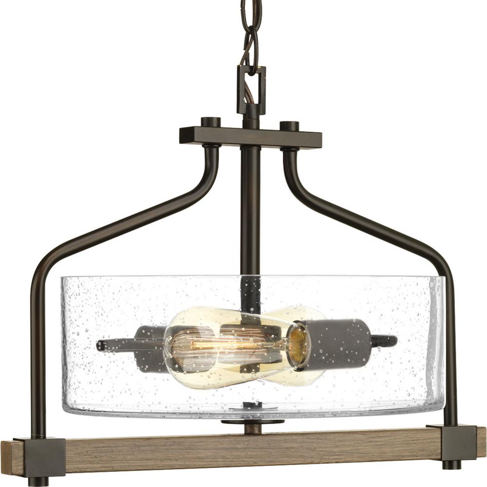 Progress Lighting Barnes Mill Collection 2-Light Antique Bronze Semi ...