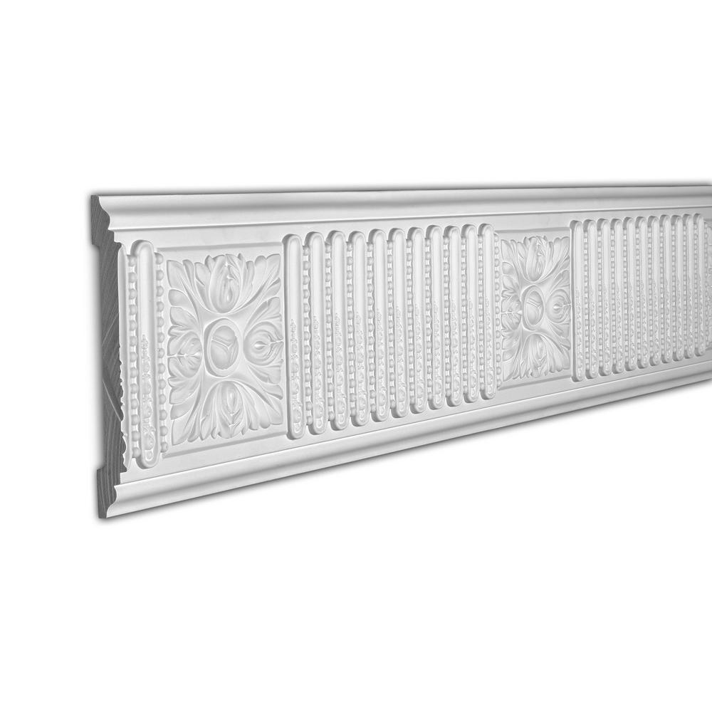 American Pro Decor 1-3/8 in. x 7-7/8 in. x 96 in. Acanthus Leaf ...
