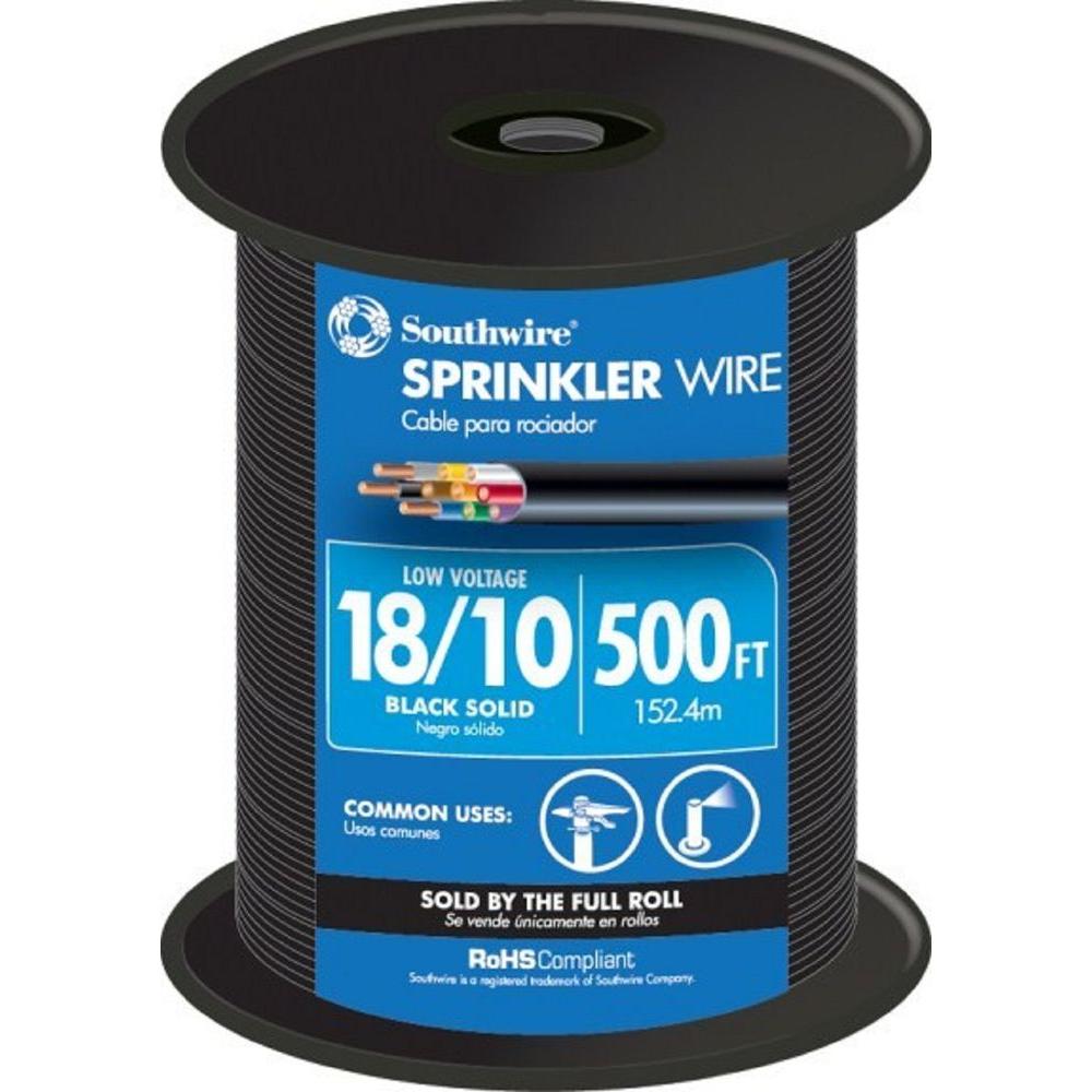 Southwire By the Foot 18 10 Black Solid UL Sprinkler System Wire