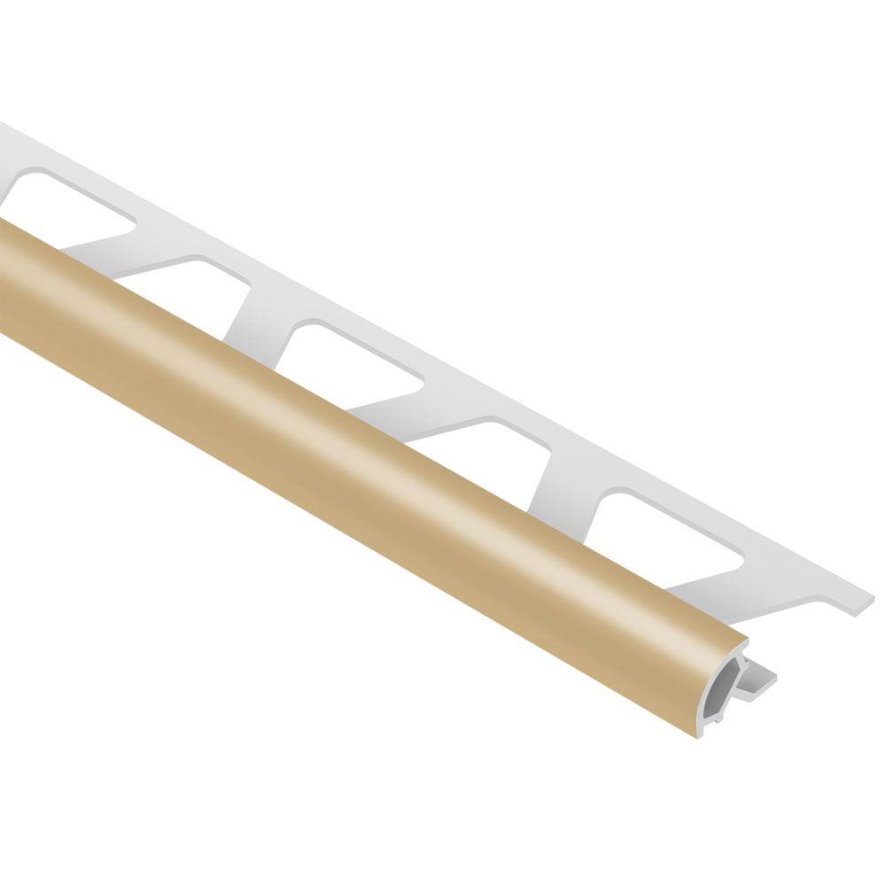 Schluter Rondec Light Beige 3/8 in. x 8 ft. 2-1/2 in. PVC Bullnose Tile ...