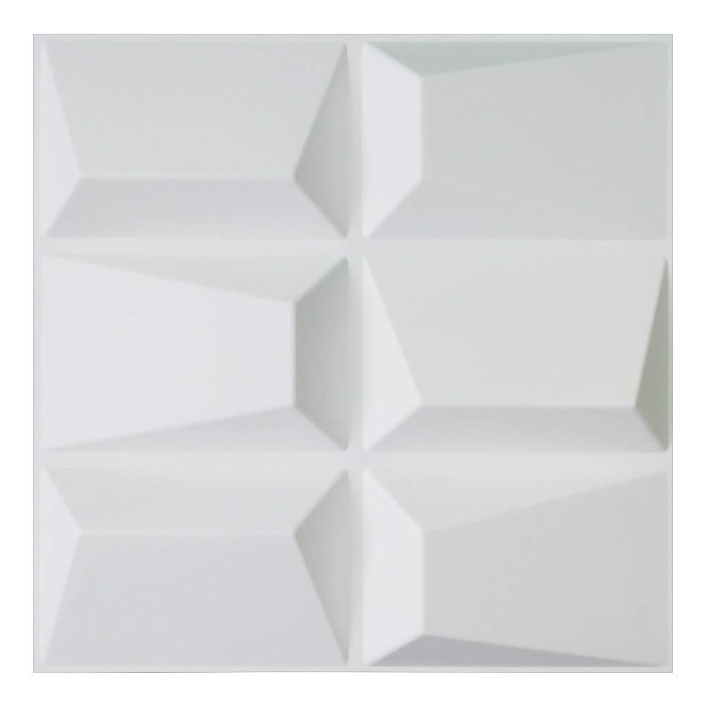 Art3dwallpanels 19.7 in. x 19.7 in. x 1 in. White PVC 3D Wall Panels ...