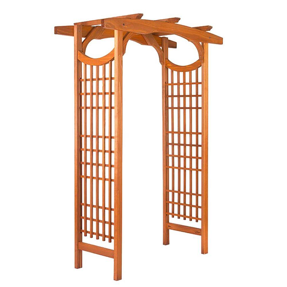White Arch 84 in. x 48 in. Outside Wooden Garden Arbor-MFS35W - The ...