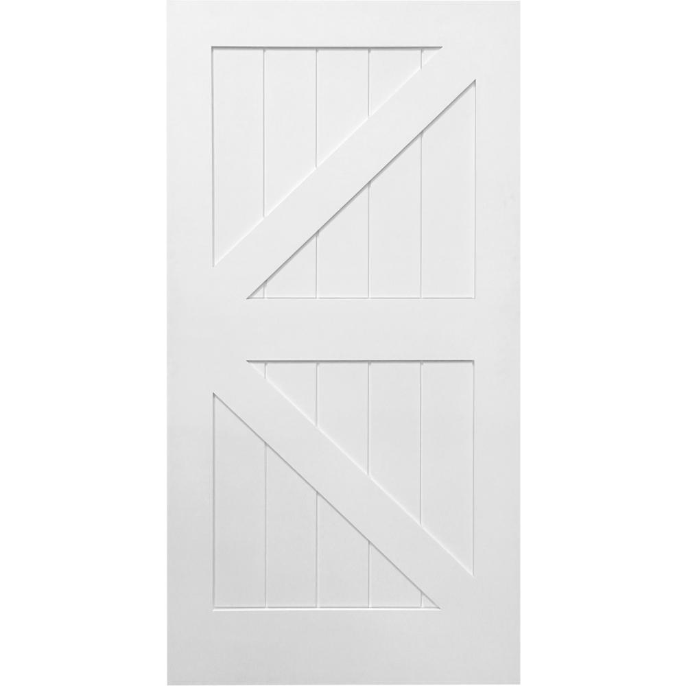 MMI Door 42 in. x 84 in. Shaker 3-Lite Frosted Glass Primed MDF ...