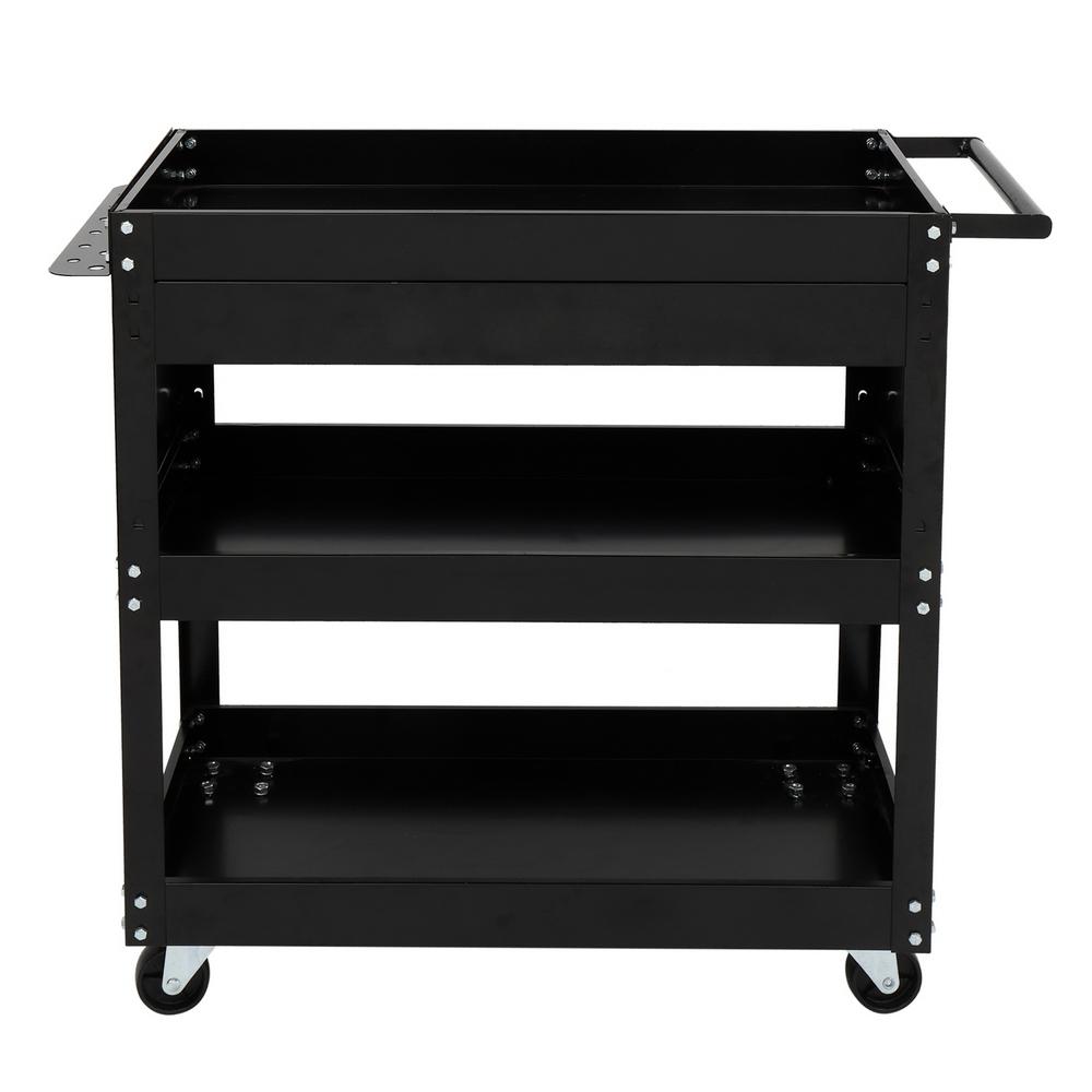 Winado 3-Shelf Heavy-Duty Steel 4-Wheeled Tool Storage Utility Cart in ...