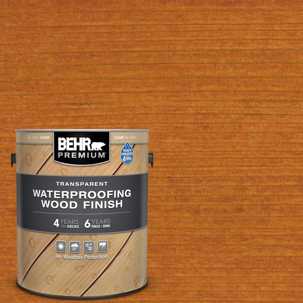 BEHR Premium 1 gal. #T-172 Natural Sequoia Transparent Waterproofing ...