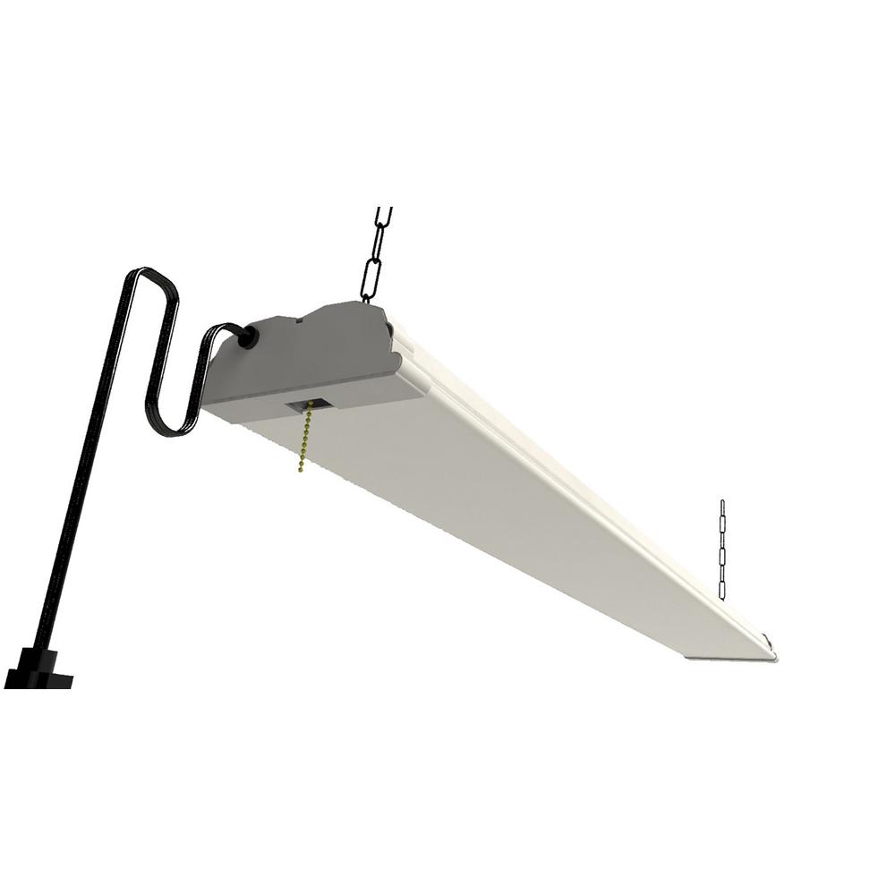 PES 42-Watt White Integrated LED Shoplight-PES120LED-S1 - The Home Depot