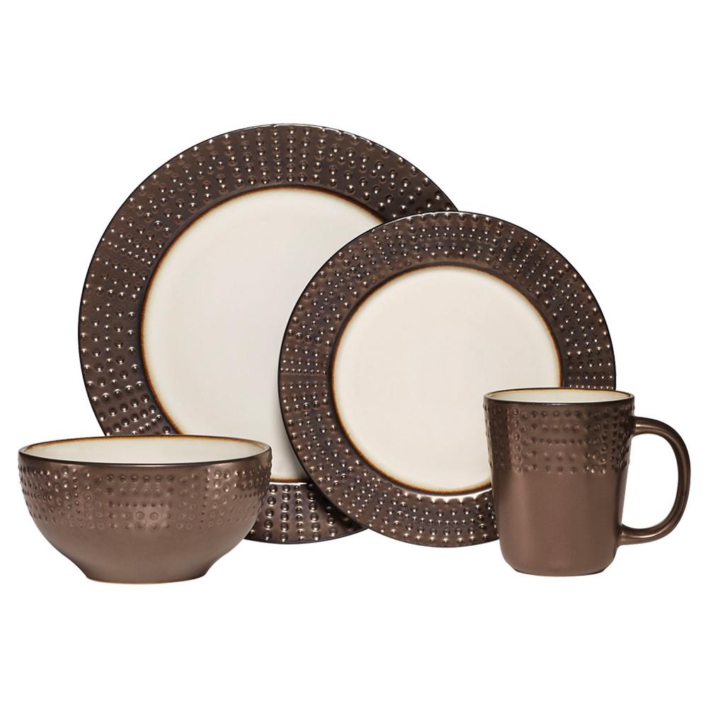 Gourmet Basics by Mikasa Metropolitan 16-Piece Contemporary Brown ...