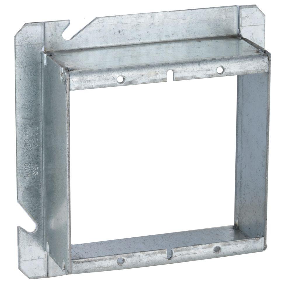 RACO 4-11/16 in. Square Two Device Mud Ring, Raised 1-1/2 in. (20-Pack)-885 - The Home Depot