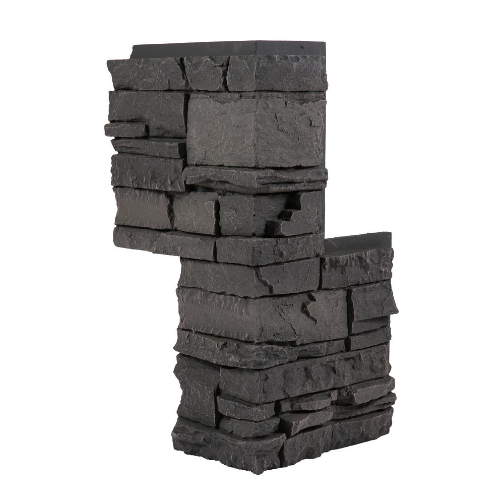 GenStone Stacked Stone Iron Ore 24 in. x 12 in. Faux Stone Siding ...