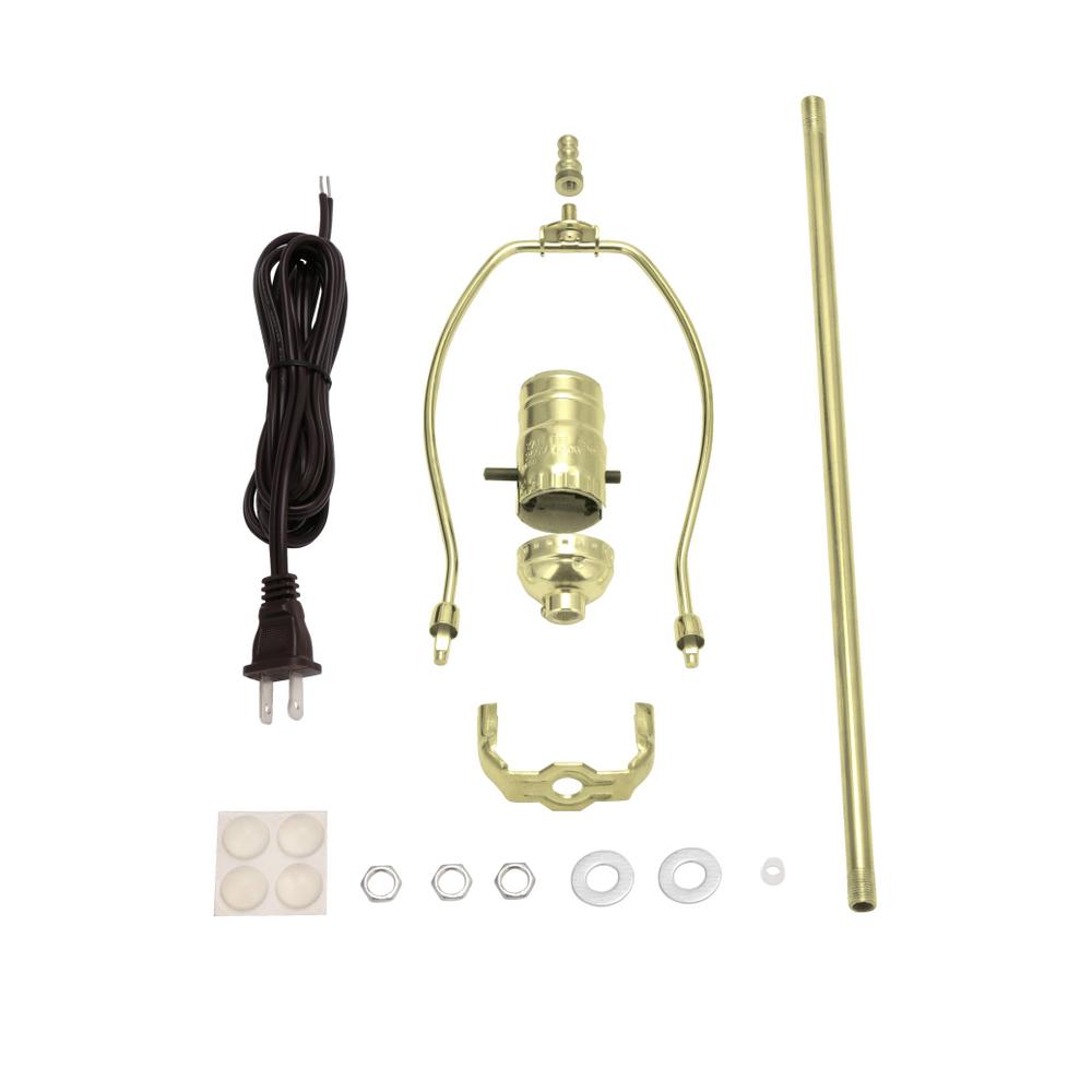 Aspen Creative Corporation Brass Make-A-Lamp Push Through Socket Kit (1 ...
