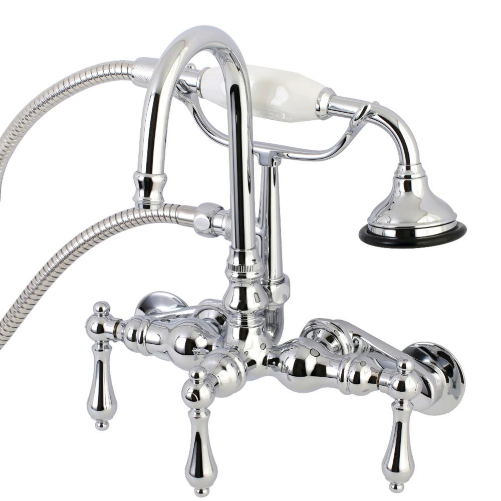 Kingston Brass Vintage Adjustable Center 3-Handle Claw Foot Tub Faucet ...