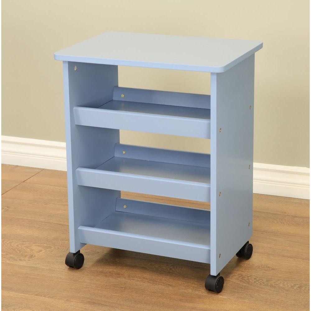 MegaHome Square Blue Rolling Table-RT22-BU - The Home Depot