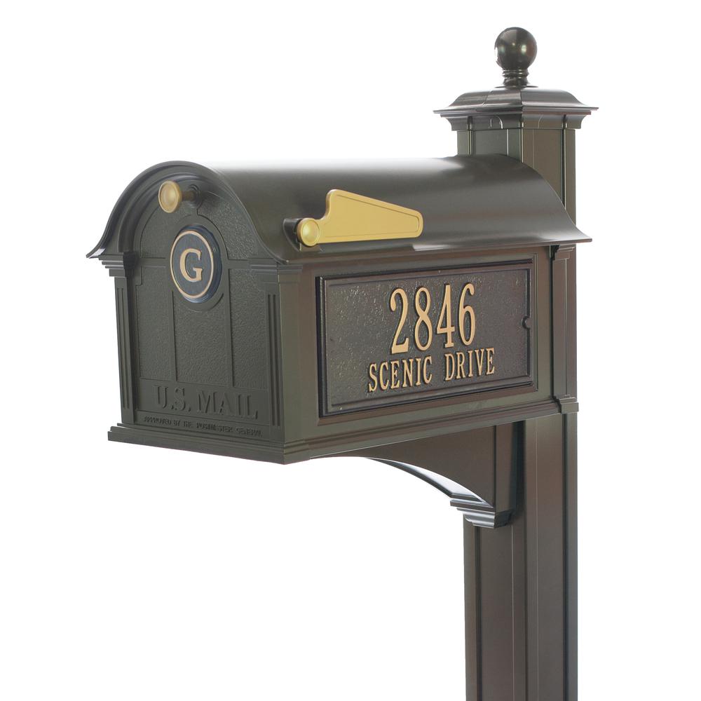 Postal Products Unlimited 1812 Beaumont 65 in. Plastic Black Mailbox ...