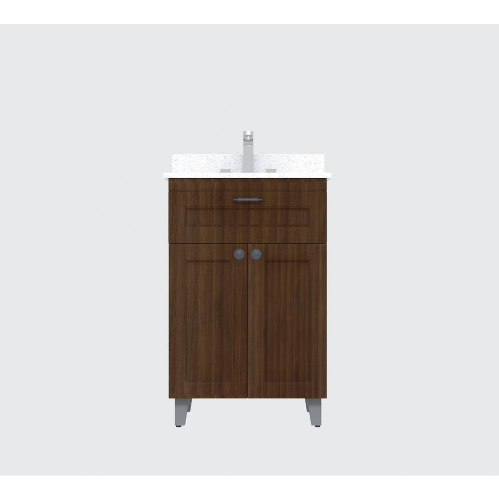 Winette 24 in. W x 21 in. D x 35 in. H Metal Bath Vanity in Espresso ...