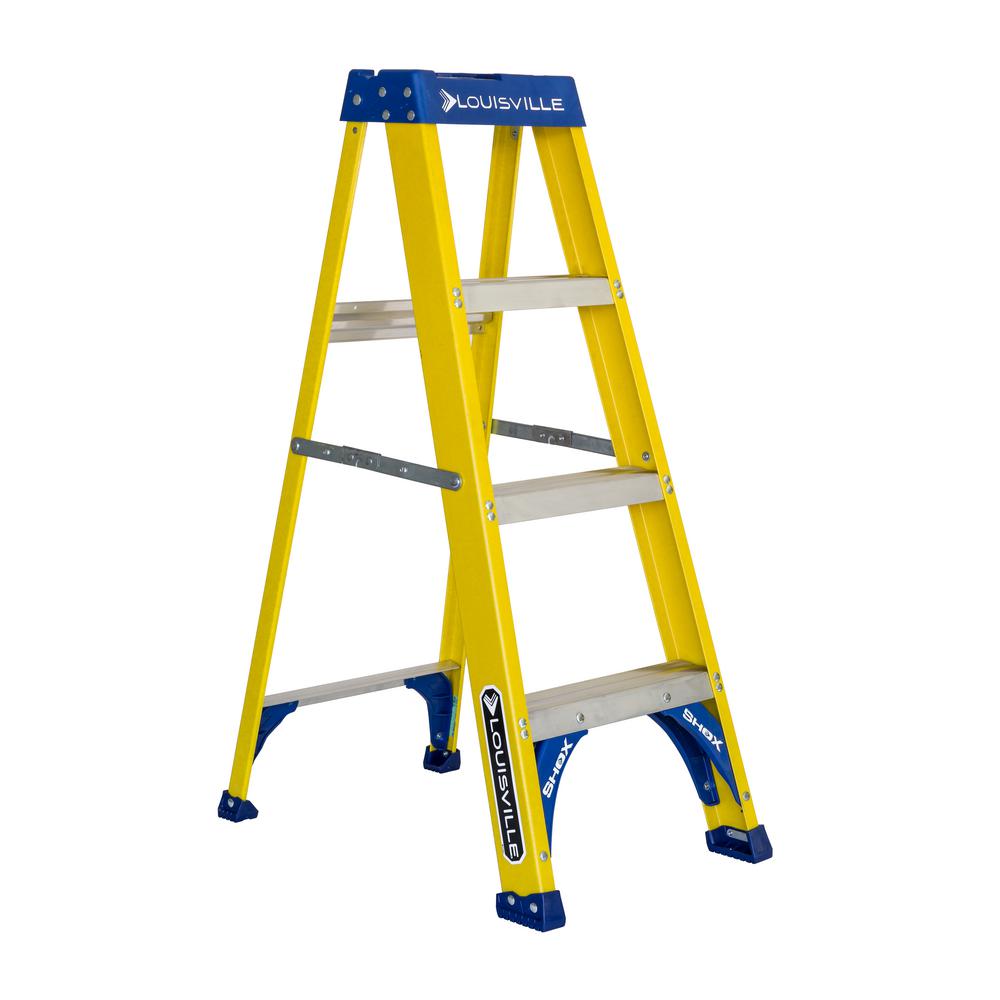 Louisville Ladder 4 ft. Fiberglass Step Ladder with 250 lbs. Load ...