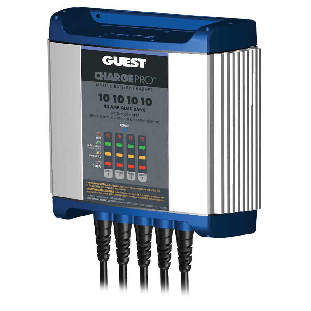 Guest 40 Amp/12-Volt, 4 Bank, 120-Volt Input On-Board Battery Charger ...