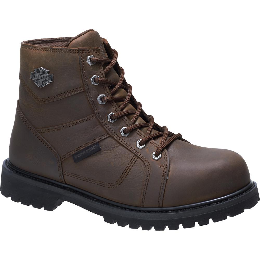Harley-Davidson Lagarto Men's 10.5 Brown Full Grain Leather Waterproof ...