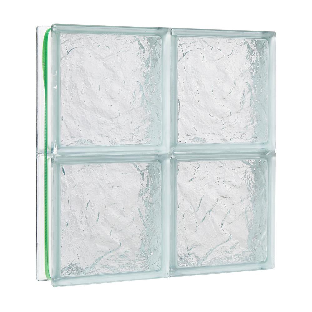 TAFCO WINDOWS 15.5 in. x 15.5 in. x 3.125 in. Ice Pattern Solid Glass ...