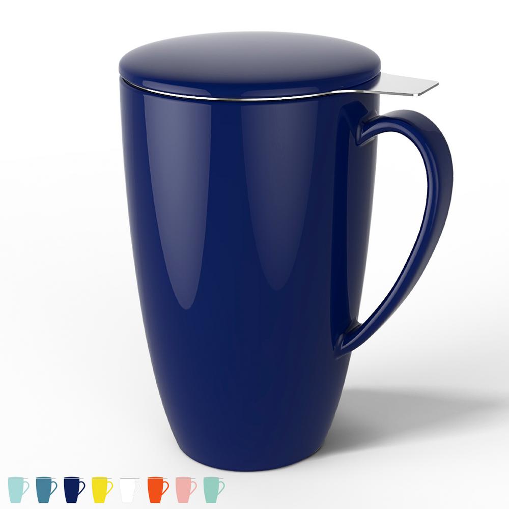 Sweese Porcelain Tea Mug with Infuser and Lid - 15 oz - White, Set of 1 ...