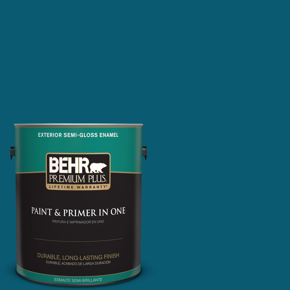 BEHR MARQUEE 5-gal. #540D-7 Deep Blue Sea Flat Exterior Paint-445305 ...