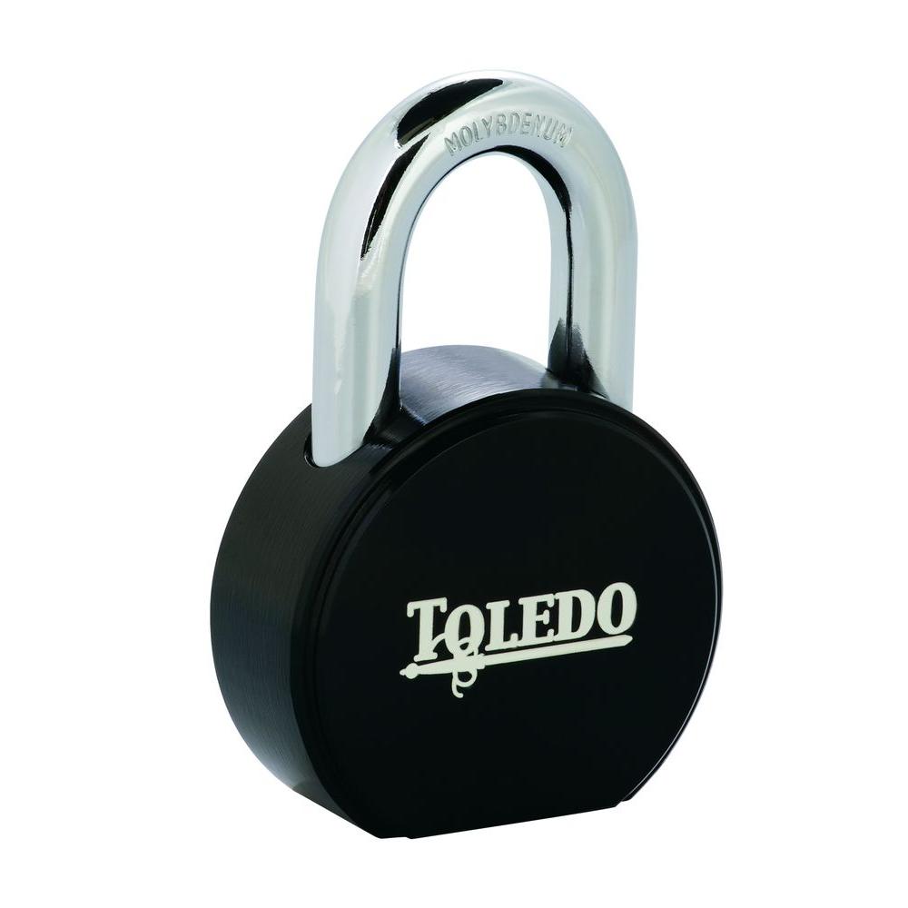 Toledo Black 2.5 in. Super Duty Solid Steel Padlock with Black Electric ...