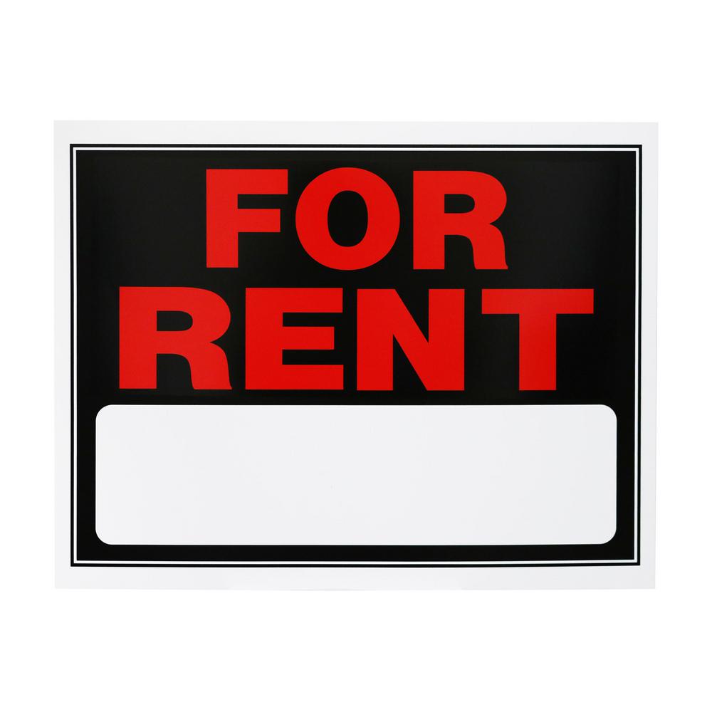 Everbilt 15 in. x 19 in. Plastic for Rent Sign-31245 - The Home Depot