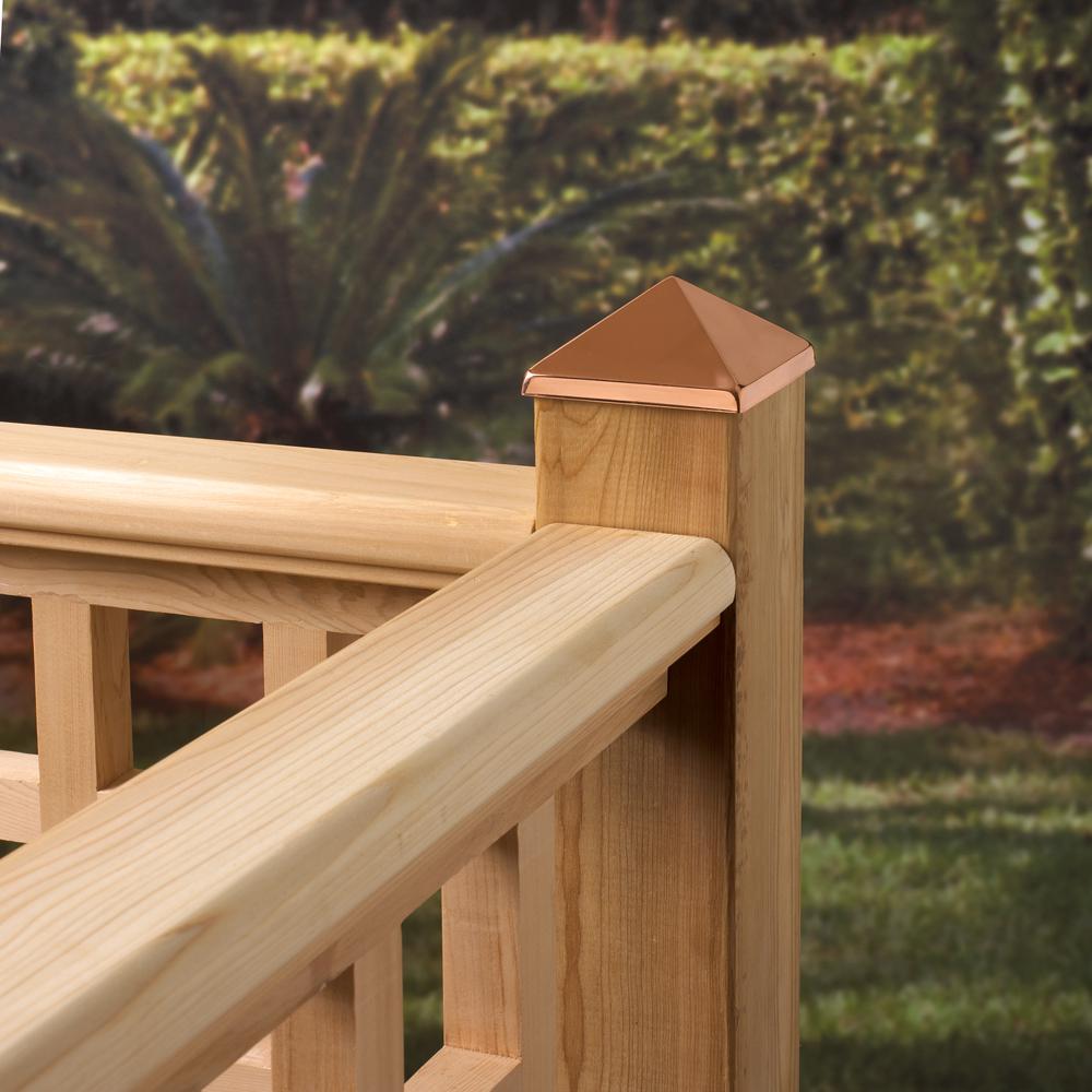 Copper Pyramid Post Point 4 In X 4 In Deck Railing Cap Outdoor Garden Fence 90489027865 Ebay