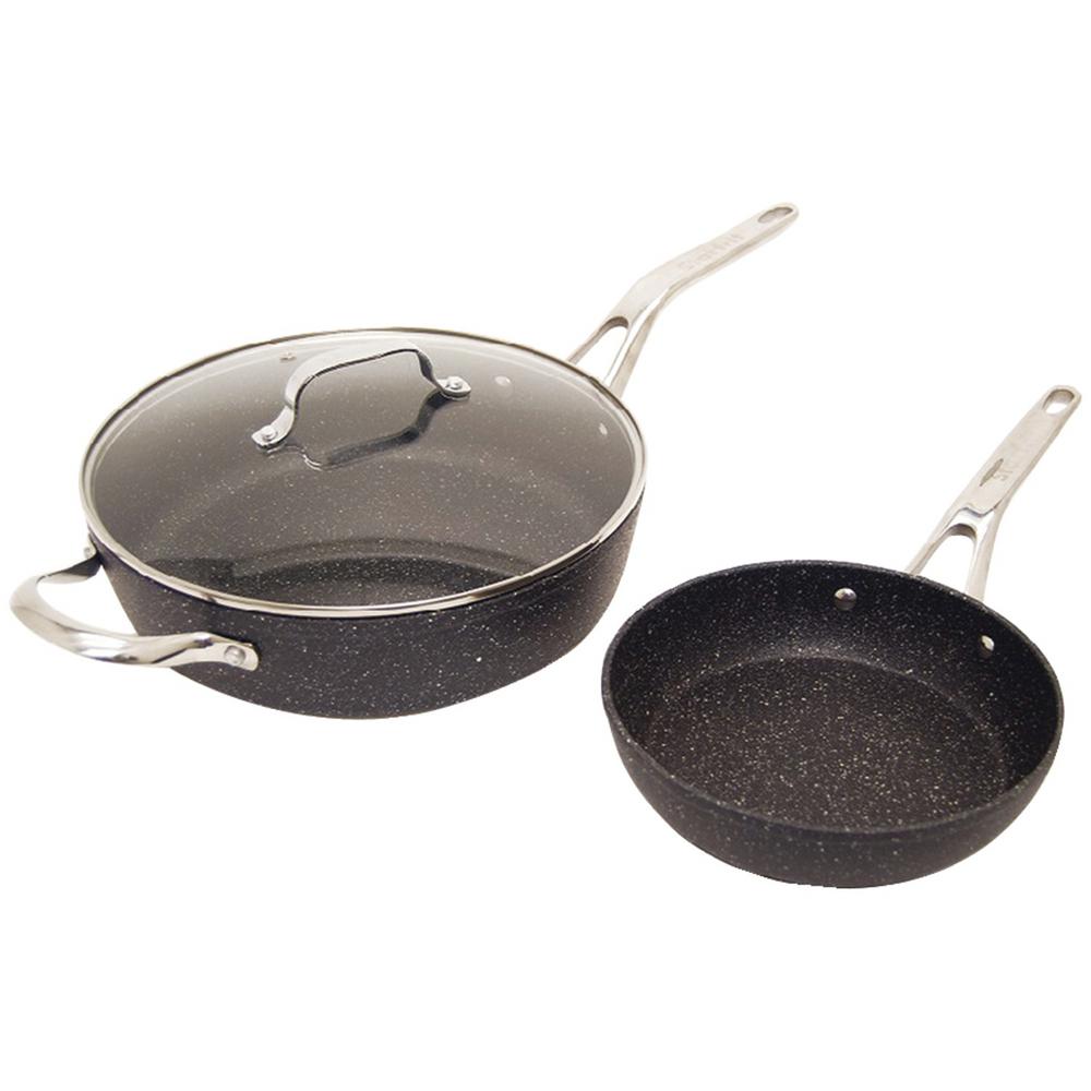 Starfrit The Rock 3-Piece Cookware Set with Riveted Cast Stainless ...