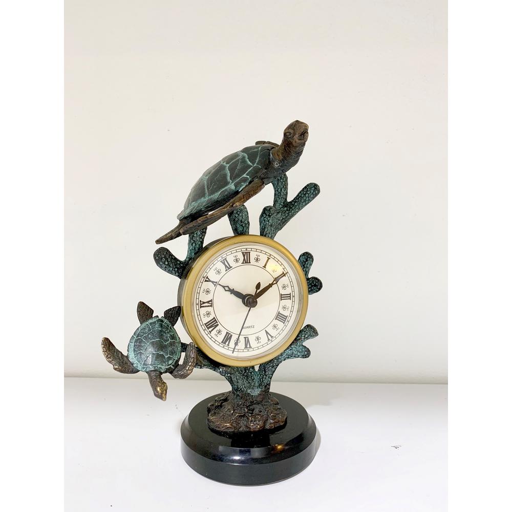 SPI Verdigris Turtle Clock 33020 - The Home Depot