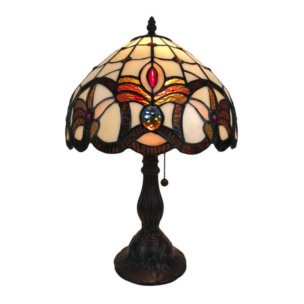 Amora Lighting 19 in. Multi-Colored Tiffany Style Geometric Table Lamp ...