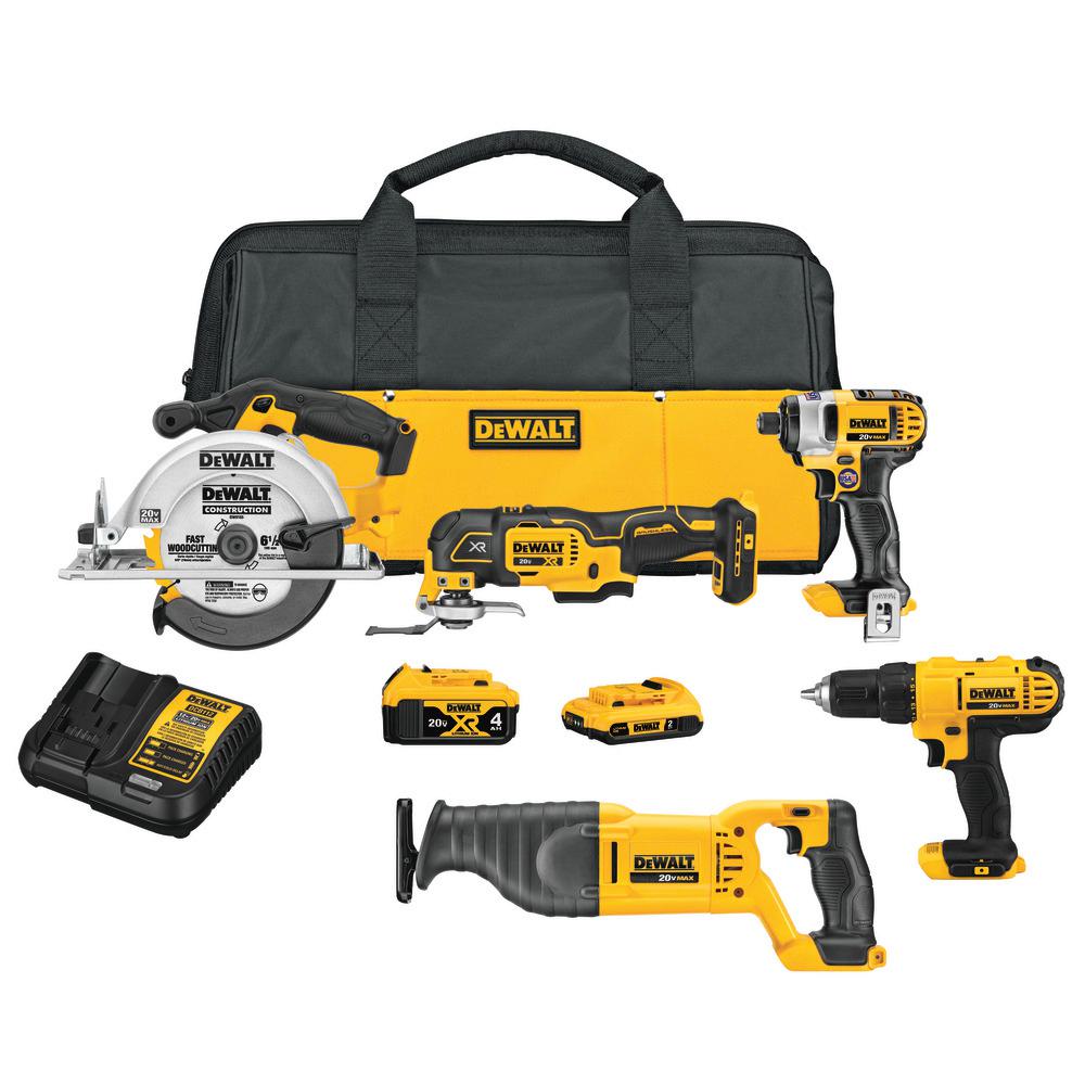Dewalt 20 Volt Max Lithium Ion Cordless Combo Kit 9 Tool With 2