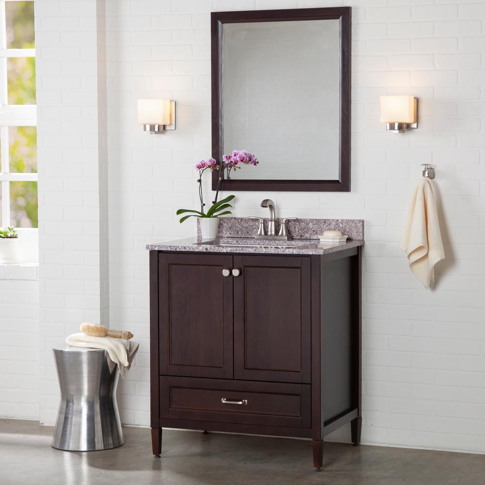 Brown - 30 Inch Vanities - Single Sink - Bathroom Vanities with Tops ...