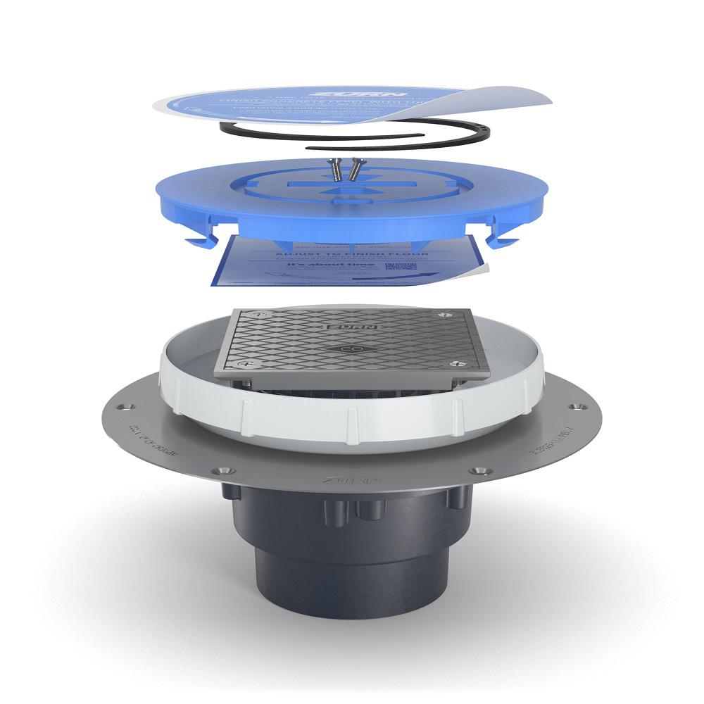 Zurn 5 in. Round ABS Cleanout Body (Less Cover) with Stainless Steel ...