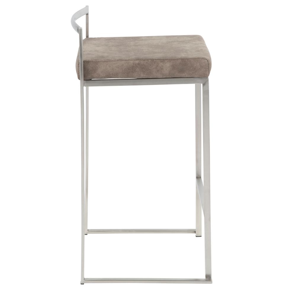 Lumisource Fuji 26 in. Stainless Steel Stackable Counter Stool with ...