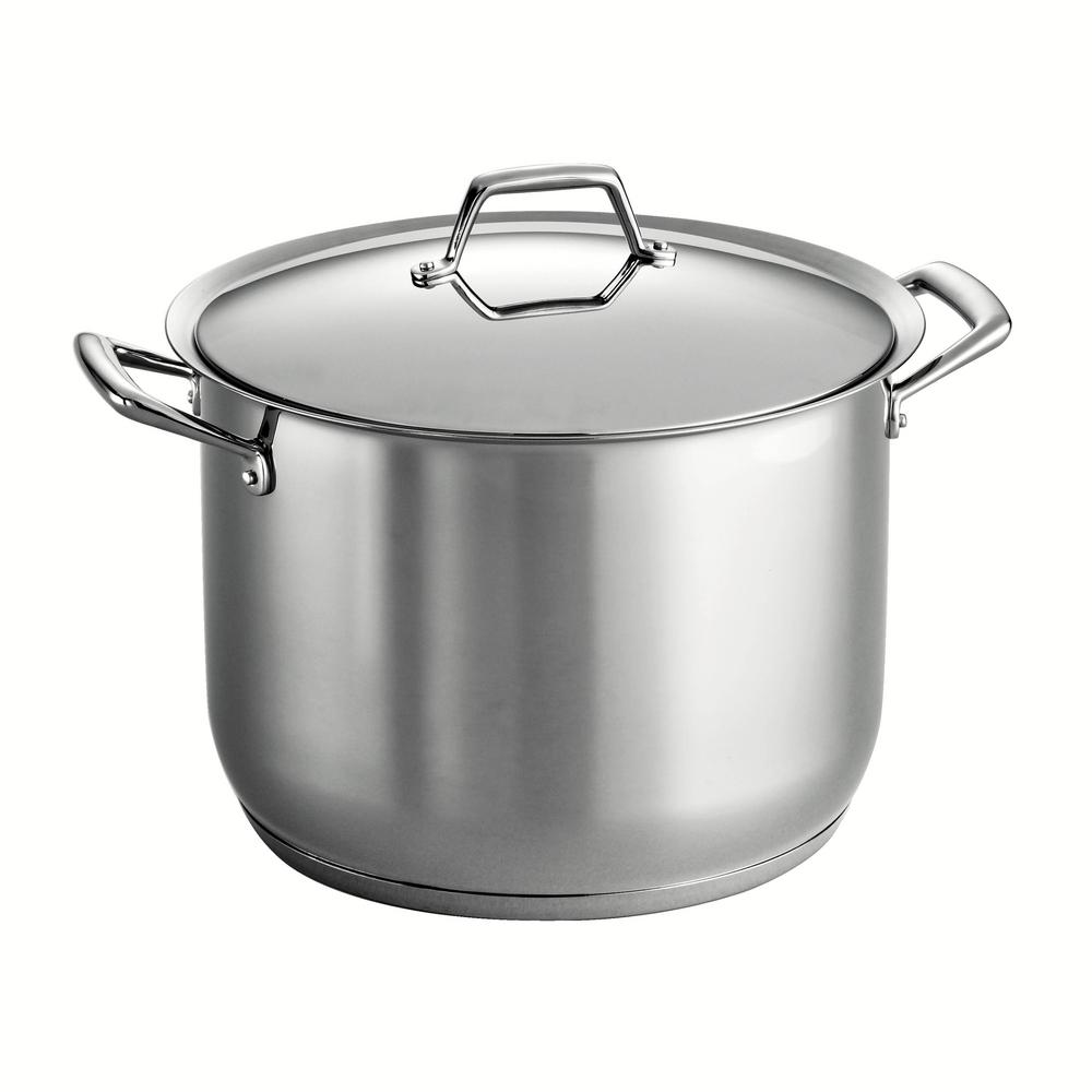 Tramontina Gourmet 16 qt. Stainless Steel Stock Pot with Lid-80120 ...