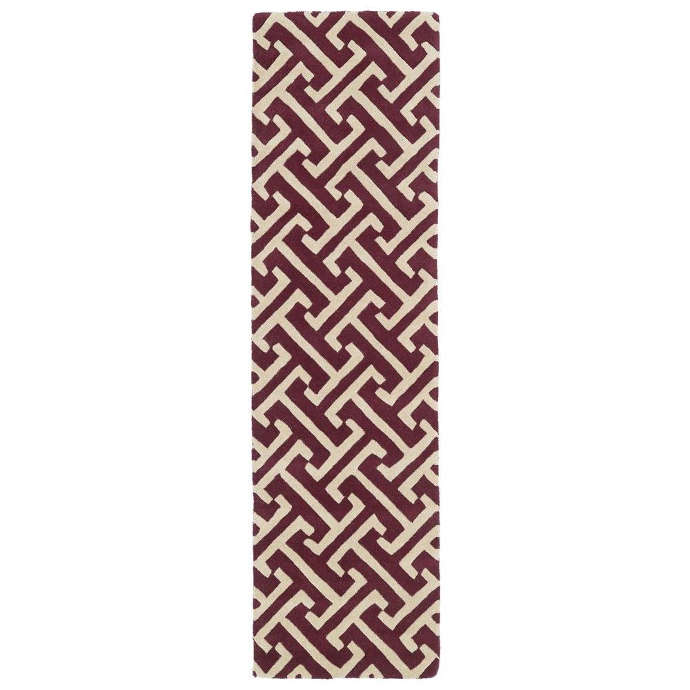 Kaleen Revolution Plum 2 ft. x 8 ft. Runner Rug-REV04-87 2.3 X 8 - The ...
