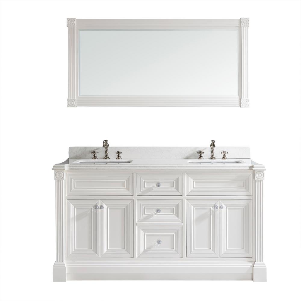 Studio Bathe Avenue 63 in. W x 23 in. D Vanity in White with Engineered ...