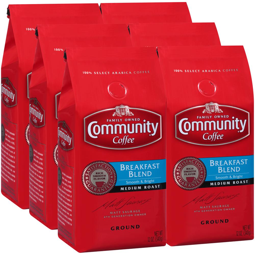 Community Coffee 12 oz. Breakfast Blend Medium Roast Premium Ground ...