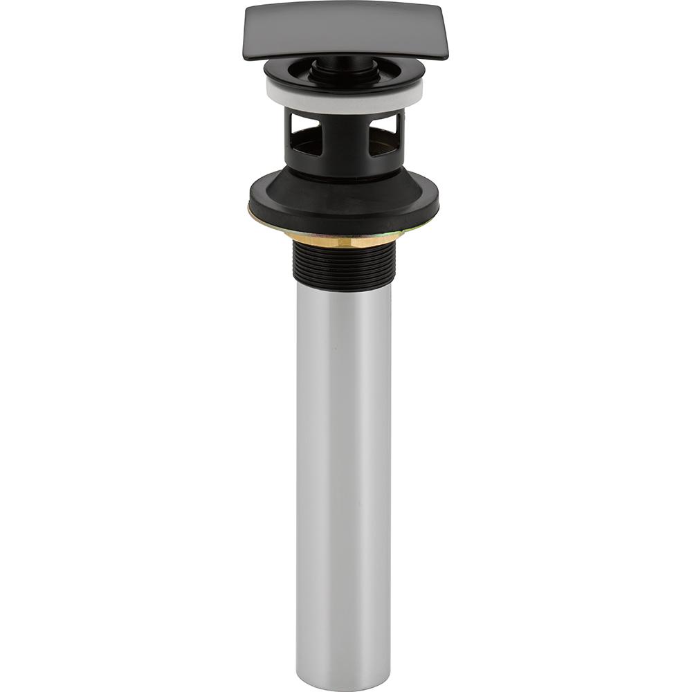 Delta Square Push Pop-Up with Overflow in Matte Black-72175-BL - The ...