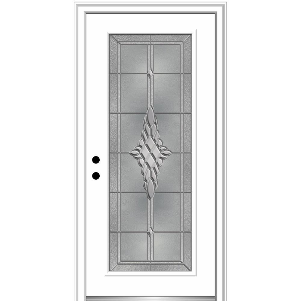 MMI Door 34 in. x 80 in. Grace Right-Hand Inswing Full-Lite Decorative ...