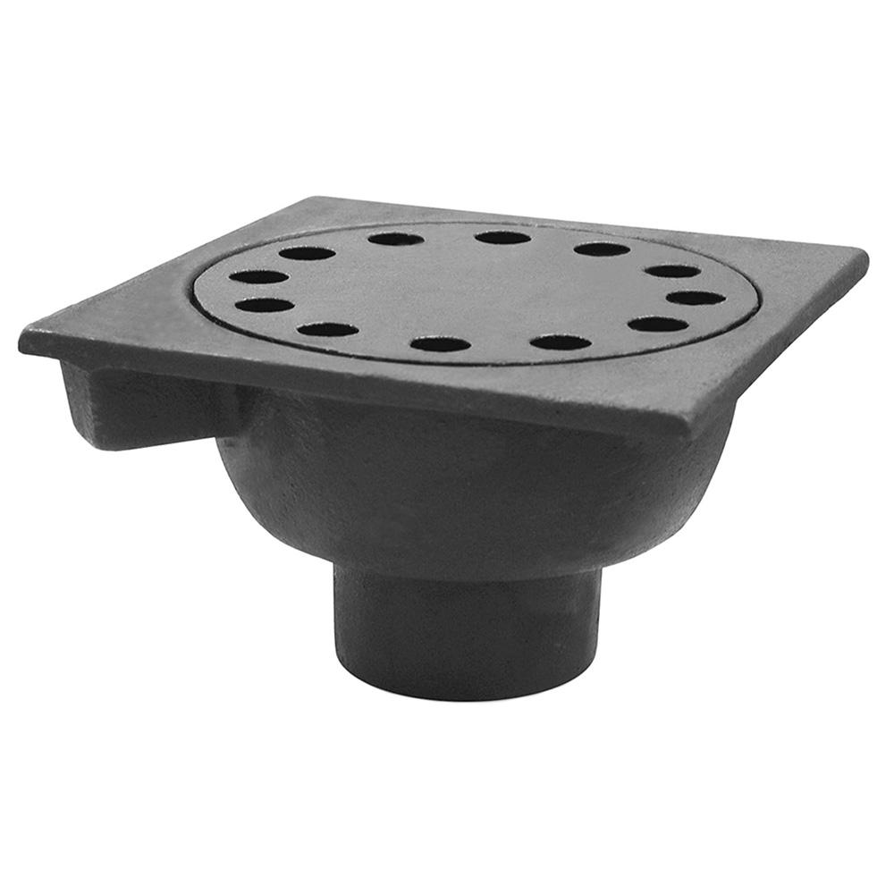 JONES STEPHENS 6 in. x 6 in. x 2 in. Spigot Outlet Cast Iron Bell Trap ...