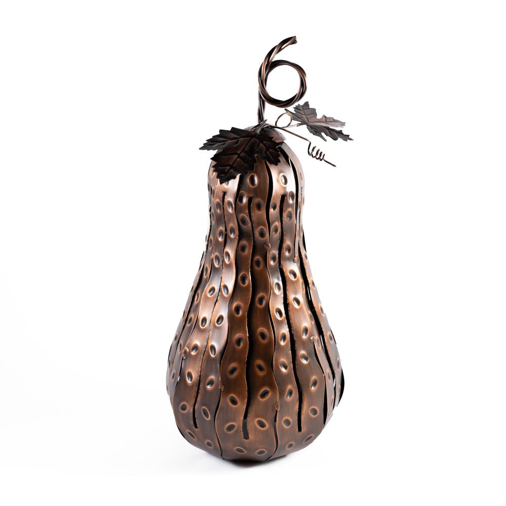 Desert Steel 5.5 in. x 15 in. Bronze Fall Harvest Mini Tall Gourd ...