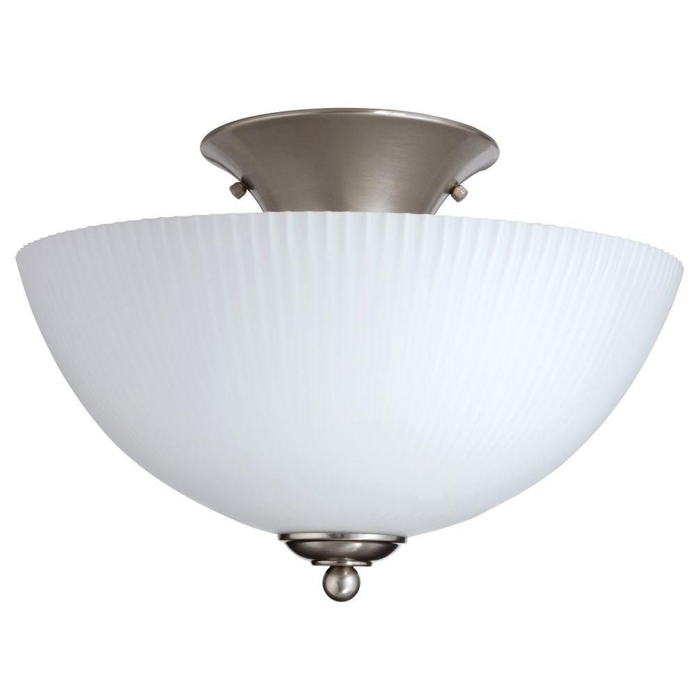 Lithonia Lighting Essentials 1-Light Nickel Fluorescent Ceiling Light ...