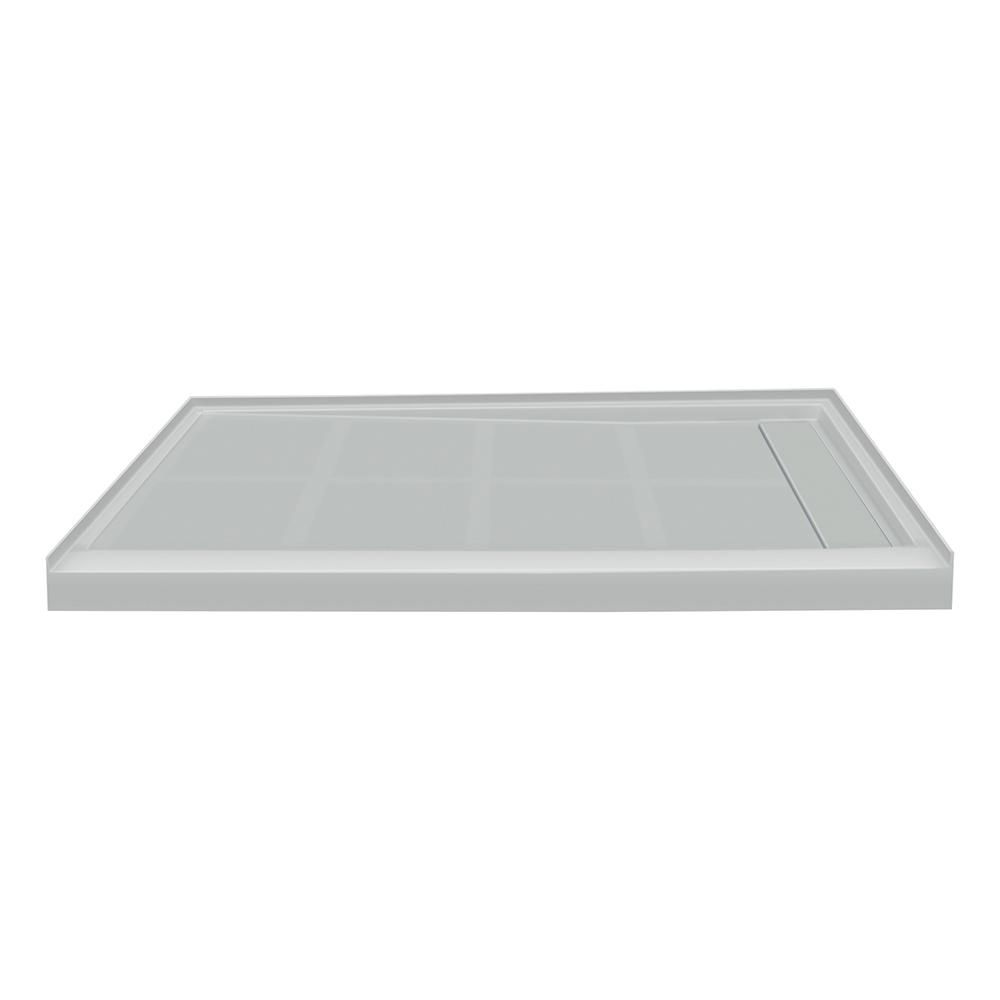Transolid Linear 36 in. x 48 in. Single Threshold Shower Base in Grey ...