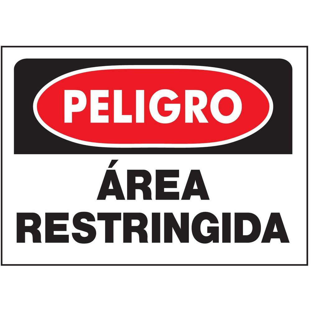 HY-KO 10 in. x 14 in. Plastic Peligro/Area Restringida Sign-21203 - The ...