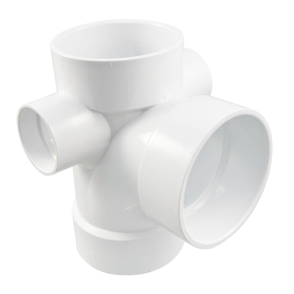 NIBCO 4 in. x 4 in. x 4 in. x 2 in. x 2 in. PVC DWV All Hub Sanitary ...