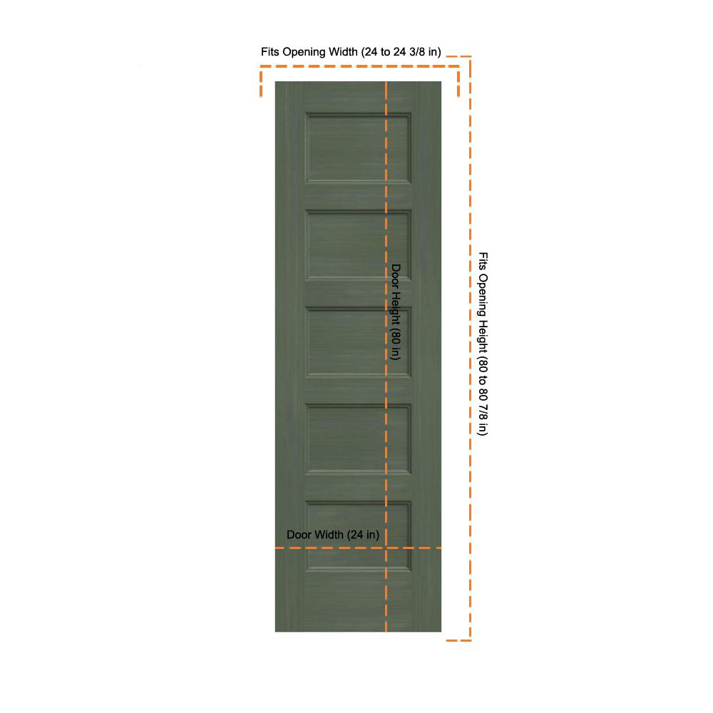 JELD-WEN 24 in. x 80 in. Conmore Juniper Stain Smooth Solid Core Molded ...